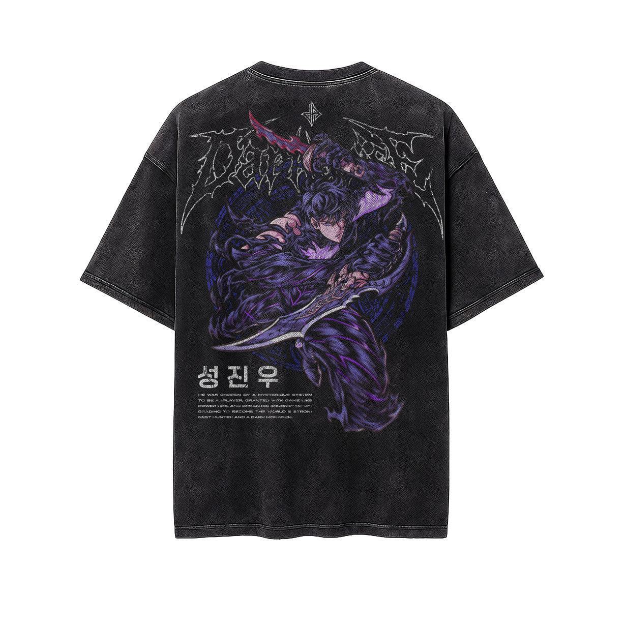 Solo Leveling 'Sung Jin Woo' MD1 Oversized Washed Tee – Dark Arise