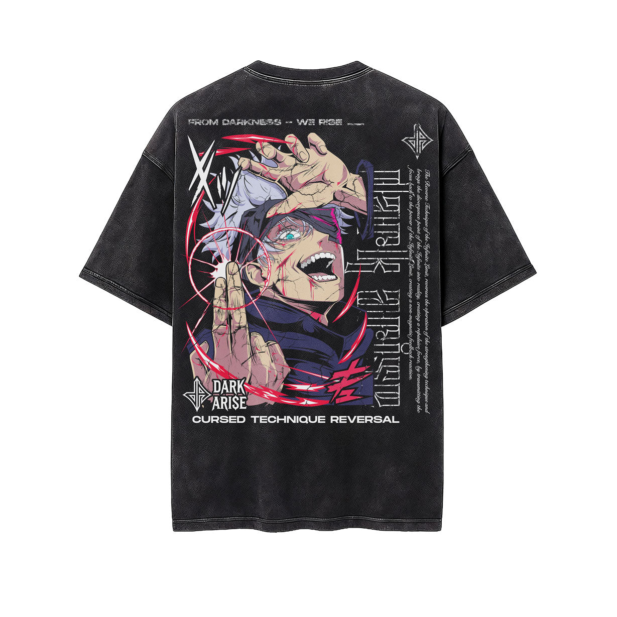 Jujutsu Kaisen 'Gojo' MD2 Oversized Washed Tee – Dark Arise