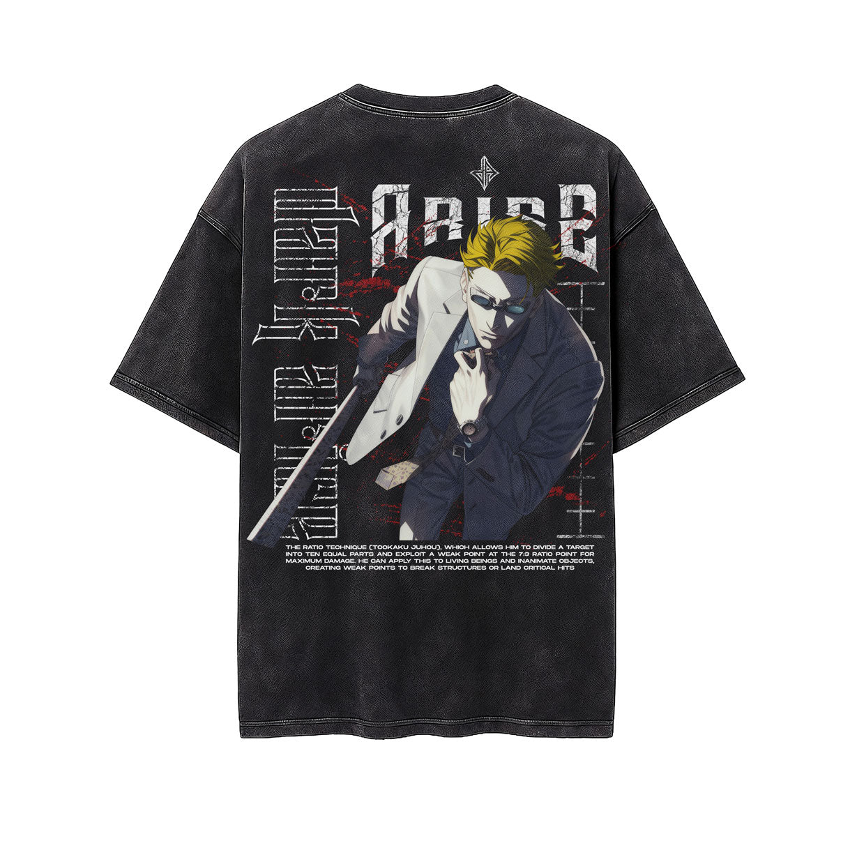 Jujutsu Kaisen 'Nanami' MD1 Oversized Washed Tee – Dark Arise